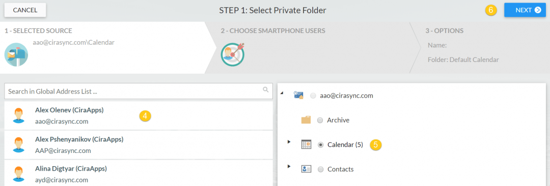 Syncing Shared Calendars | CiraSync Enterprise Edition