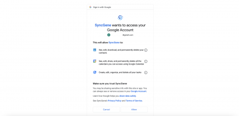 How to perform Contact sync with SyncGene
