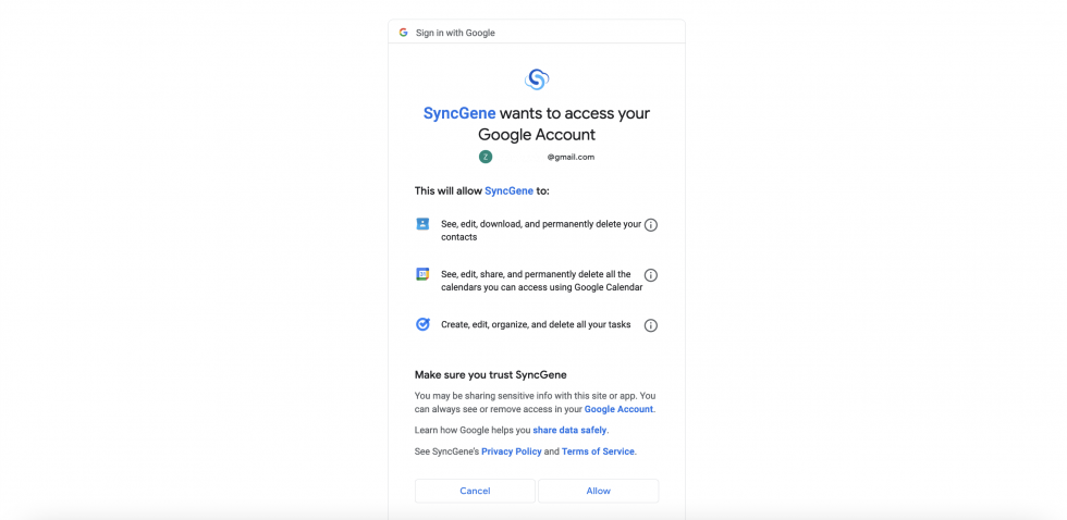 How to perform Contact sync with SyncGene